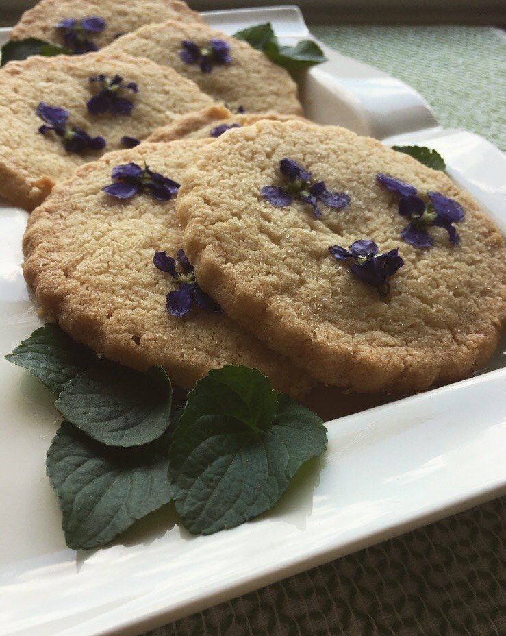 pansy shortbread cookies